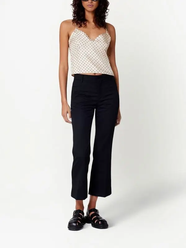 AMI Paris Mid-rise Flared Trousers With Horn Button Detail