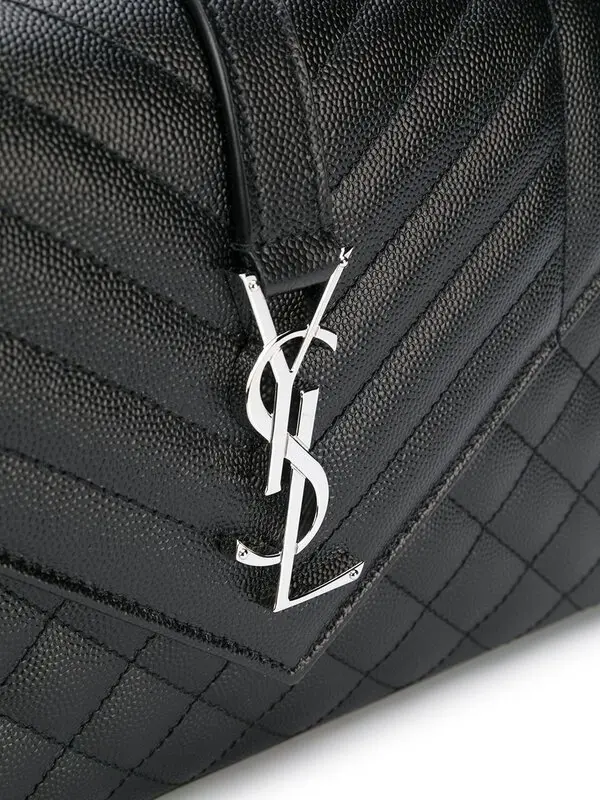 Saint Laurent Matelassé Envelope Shoulder Bag - Black