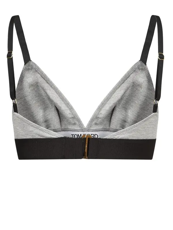TOM FORD Logo Intarsia Waistband Bra - Gray