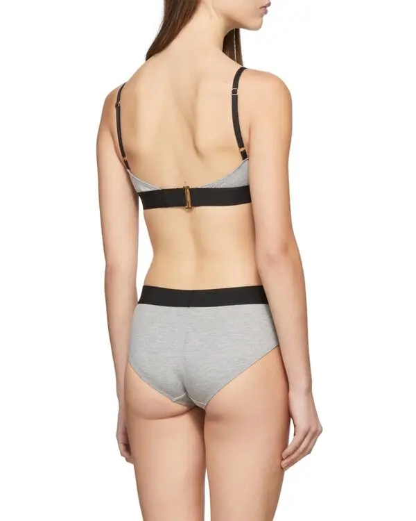 TOM FORD Logo Intarsia Waistband Bra - Gray
