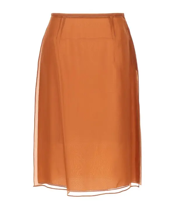 Prada Straight Hem A-line Midi Skirt - Pink