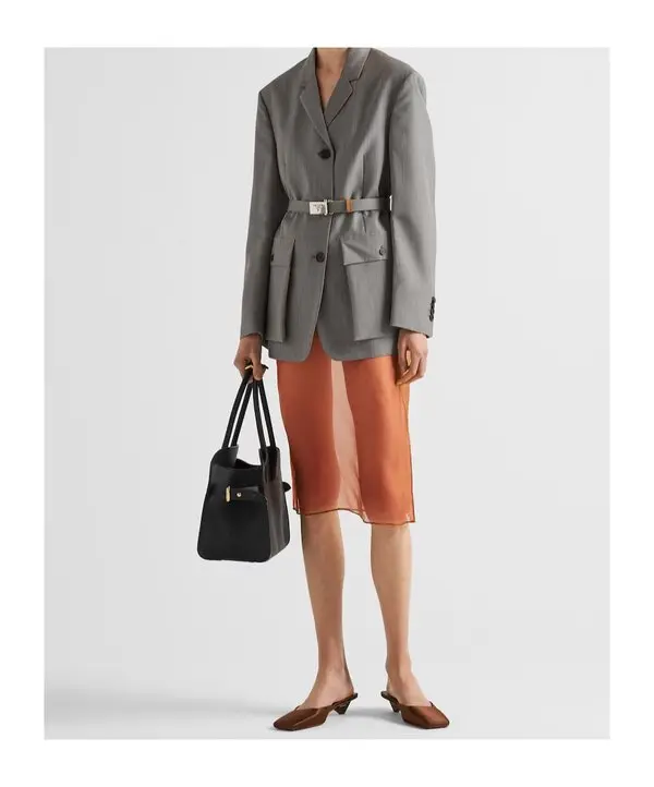 Prada Straight Hem A-line Midi Skirt - Pink