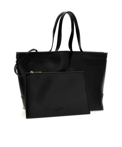 TOD'S Logo Debossed Medium Tote Bag - Black