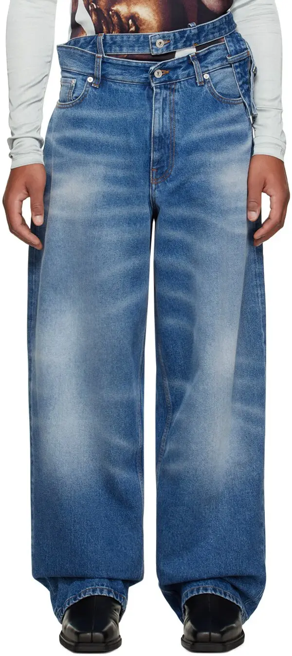 Y/project Logo Denim Trousers