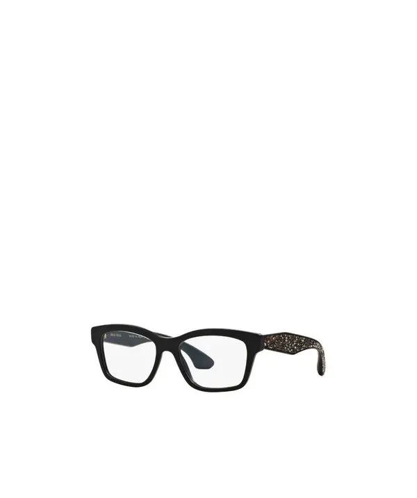 Miu Miu Logo Embellished Eyeglasses - Black