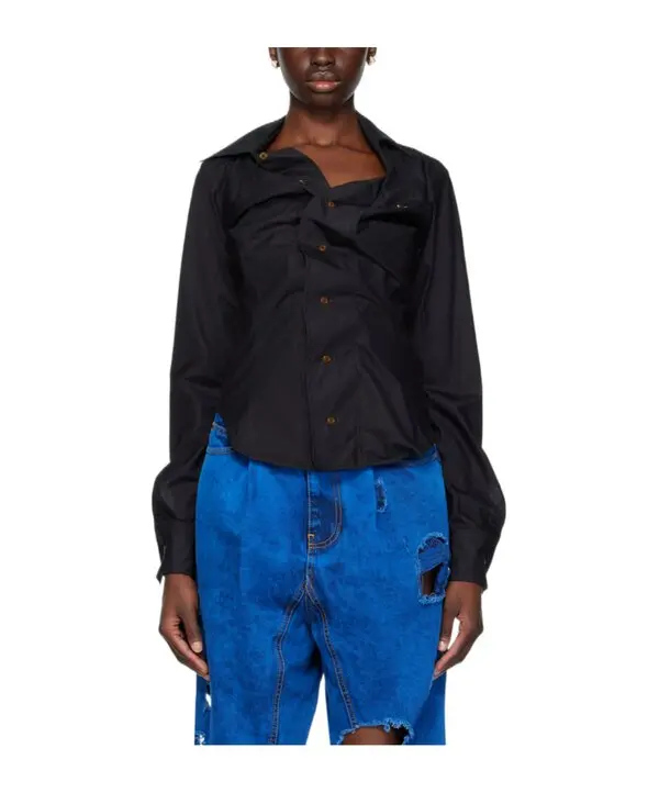 VIVIENNE WESTWOOD Drunken Draped Shirt - Black