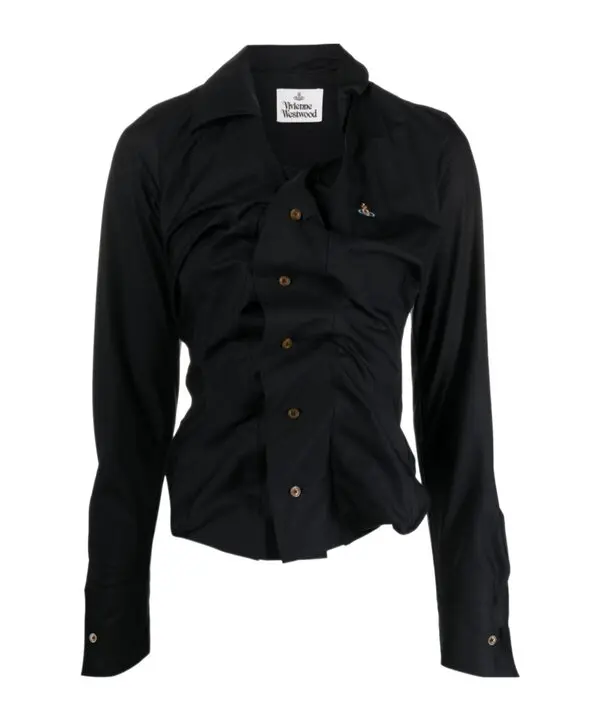 VIVIENNE WESTWOOD Drunken Draped Shirt - Black