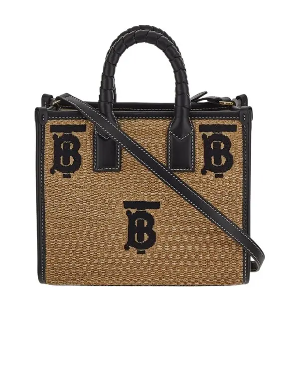 Burberry Monogram Embroidered Mini Freya Tote Bag
