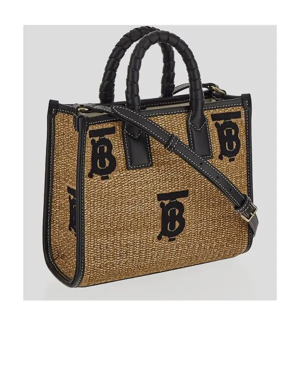 Burberry Monogram Embroidered Mini Freya Tote Bag
