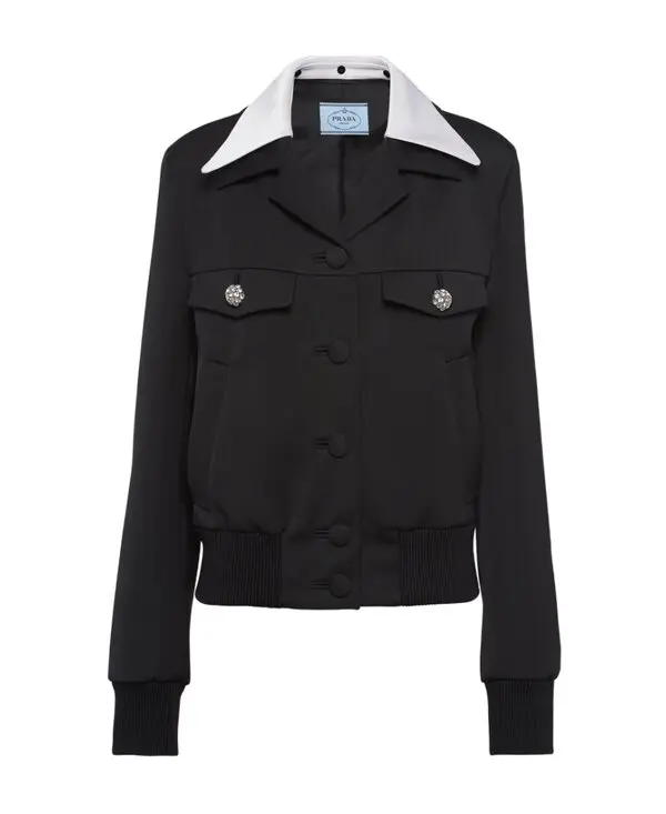 Prada Embellished Button-up Bomber Jacket