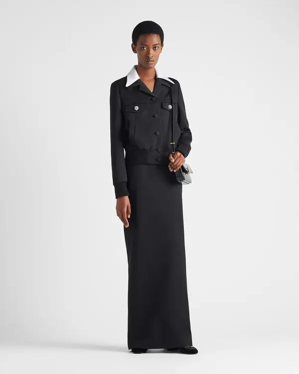 Prada Embellished Button-up Bomber Jacket