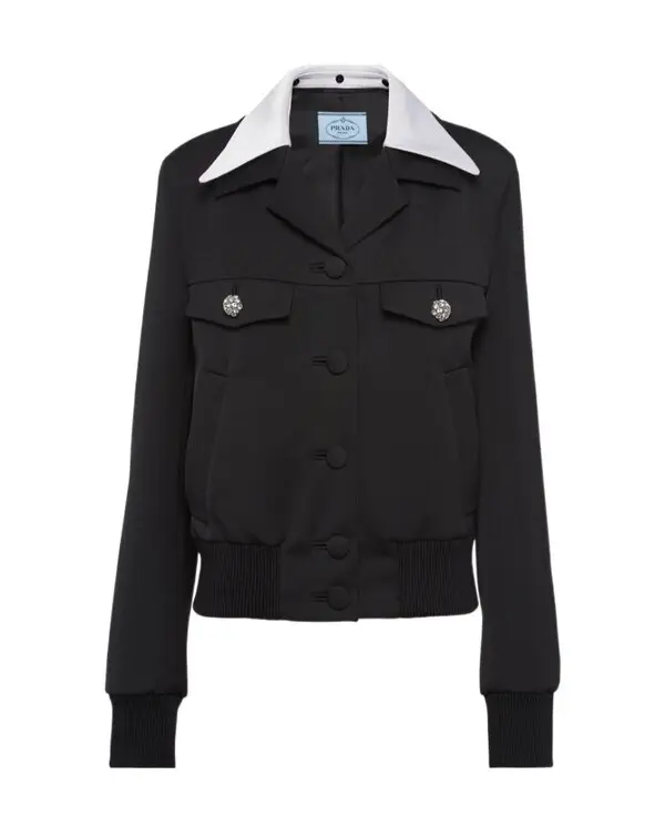 Prada Embellished Button-up Bomber Jacket - No