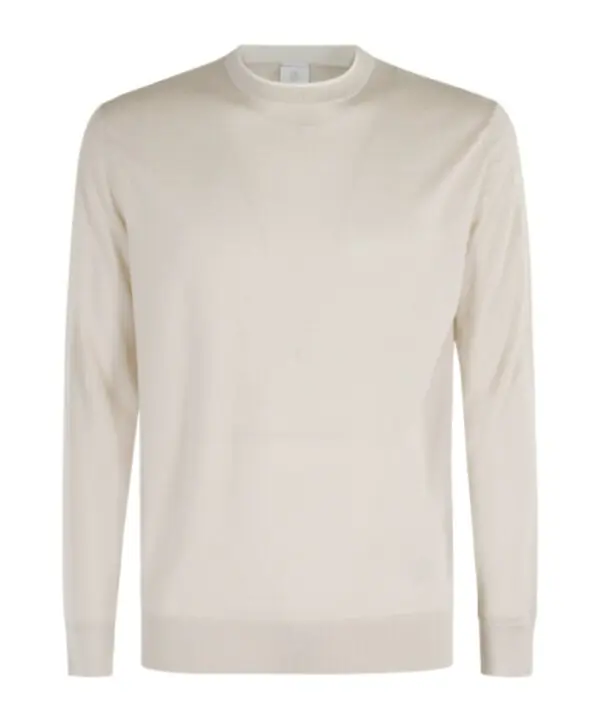 Eleventy Ribbed Crew Neck Knitwear - White