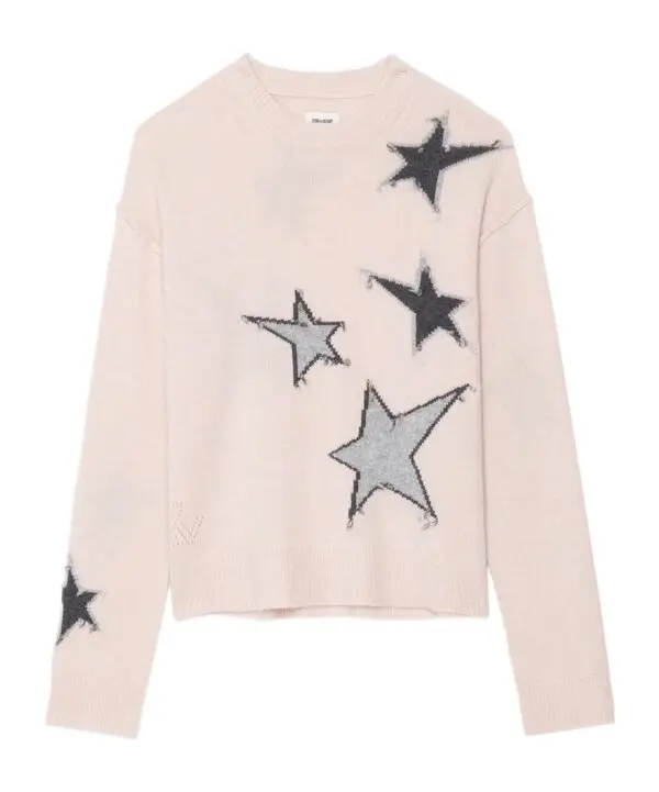 Zadig&Voltaire Markuz Star Intarsia Sweater - Pearly