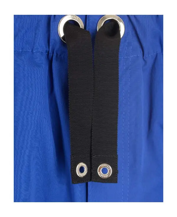 Versace Logo Embroidered Straight-leg Drawstring Trousers