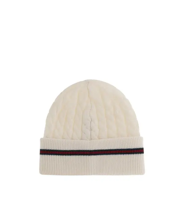 Gucci Cable-knit Striped Beanie - Nude