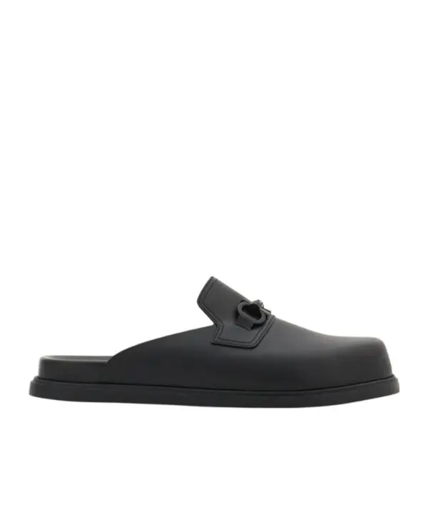 FERRAGAMO Gancini Ornament Mule - Black