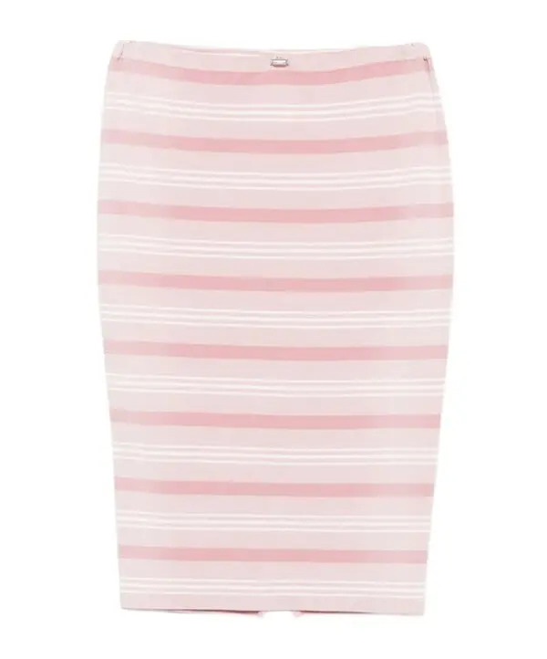 Prada Striped Jersey Knitted Skirt With Logo Detail - No
