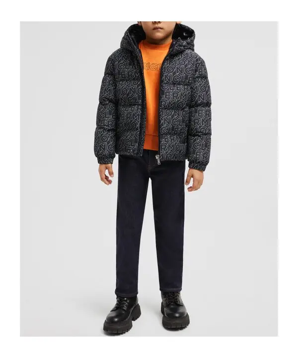 Moncler Fergus Down Jacket With Logo Print