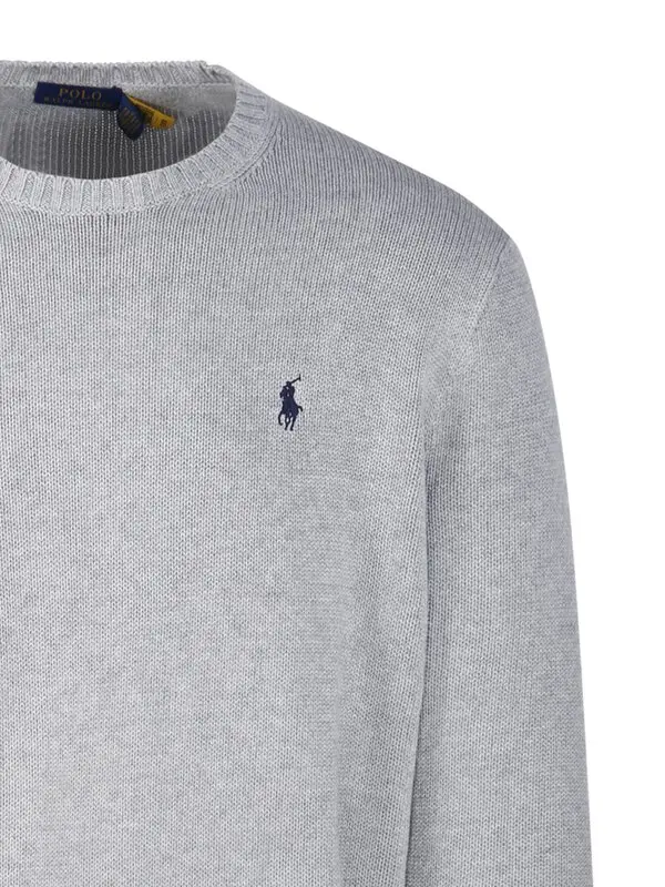 Polo Ralph Lauren Crewneck Jumper With Embroidered Pony - Gray