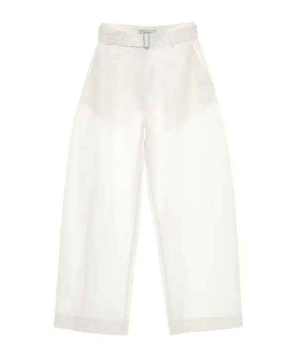 Studio Nicholson Belted Wide Leg Trousers - White