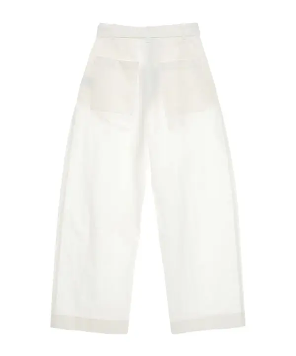 Studio Nicholson Belted Wide Leg Trousers - White