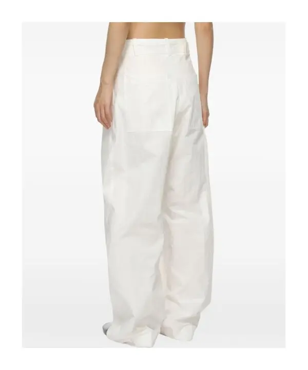 Studio Nicholson Belted Wide Leg Trousers - White