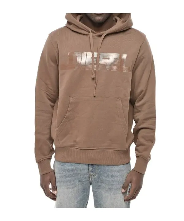 DIESEL® Long-sleeved Hooded Sweatshirt With Kangaroo Pocket