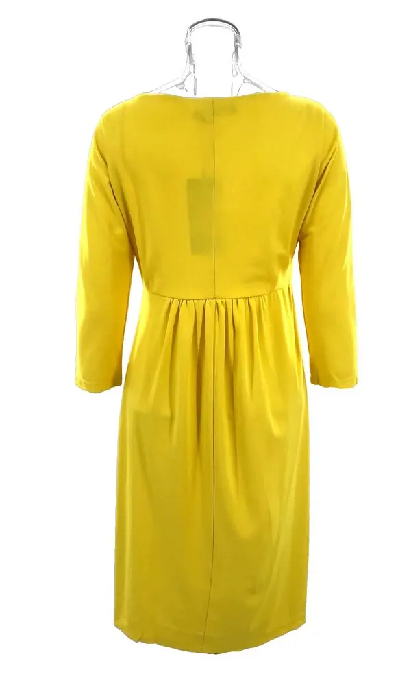 Max Mara Pleated Midi Dress - Yellow