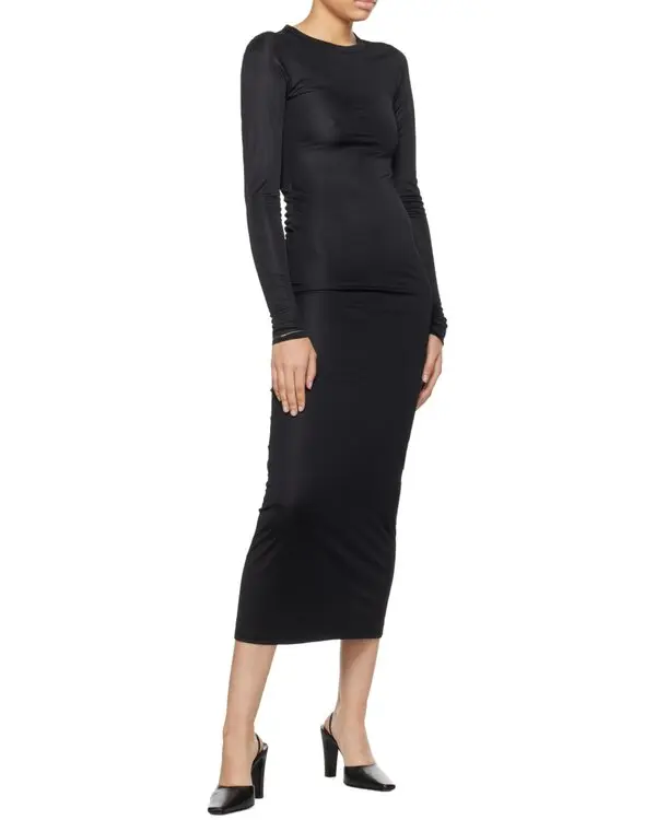 Khaite Long-sleeved Round-neck Ribbed Maxi Dress