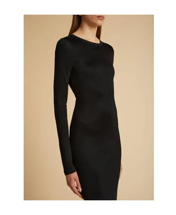 Khaite Long-sleeved Round-neck Ribbed Maxi Dress