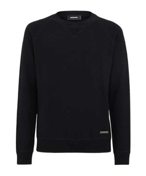 Dsquared2 Logo Plaque Knitted Jumper - Black