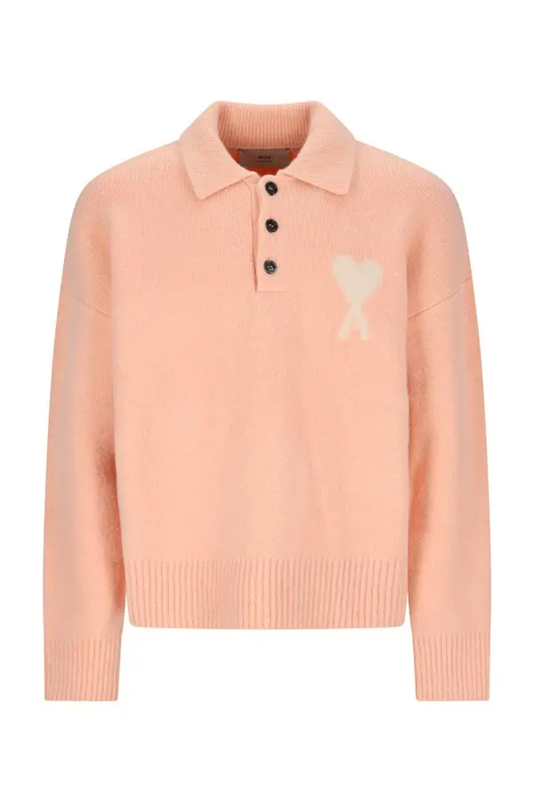 Ami De Coeur Intarsia Knitted Jumper - Nude