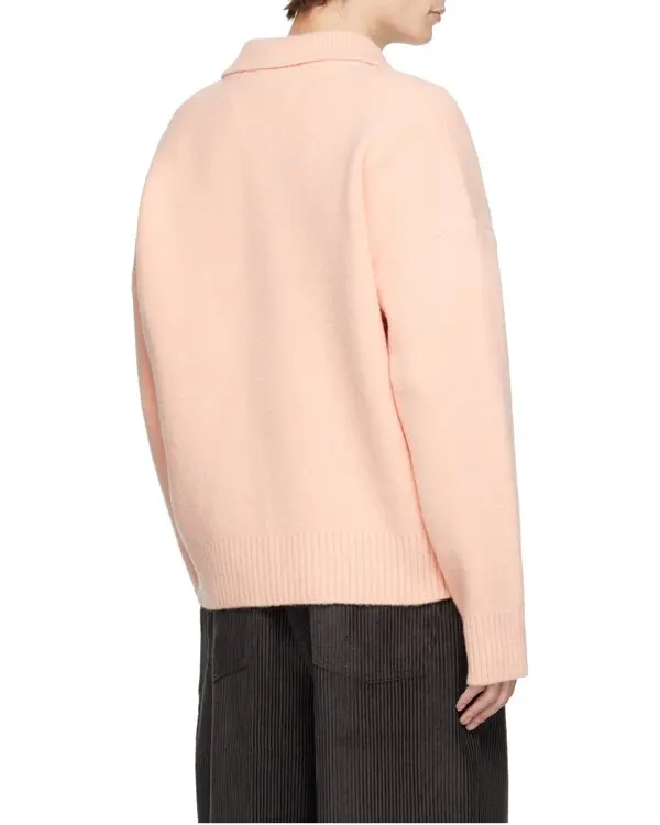 AMI Paris De Coeur Intarsia Knitted Jumper - Nude