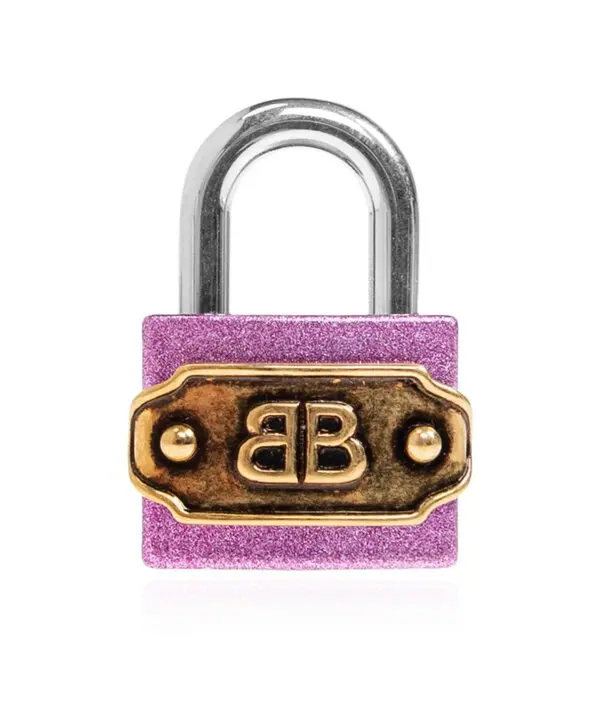 Balenciaga Logo Detailed Padlock Keychain