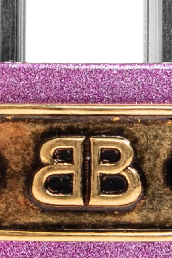 Balenciaga Logo Detailed Padlock Keychain