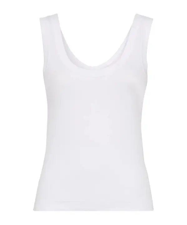 Brunello Cucinelli Sleeveless Jersey Top - White