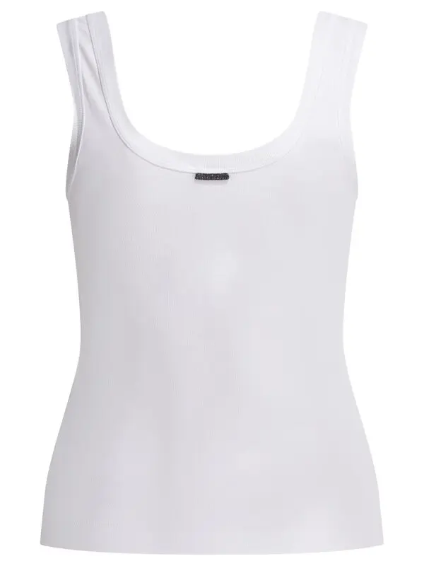 Brunello Cucinelli Sleeveless Jersey Top - White
