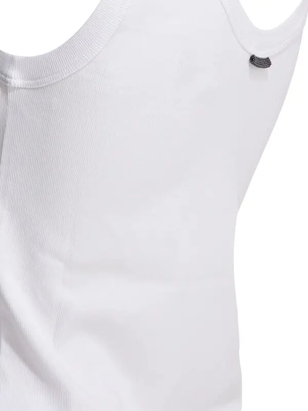 Brunello Cucinelli Sleeveless Jersey Top - White