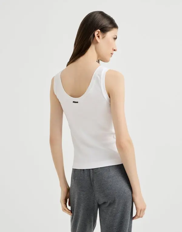 Brunello Cucinelli Sleeveless Jersey Top - White