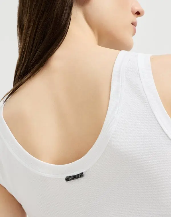Brunello Cucinelli Sleeveless Jersey Top - White