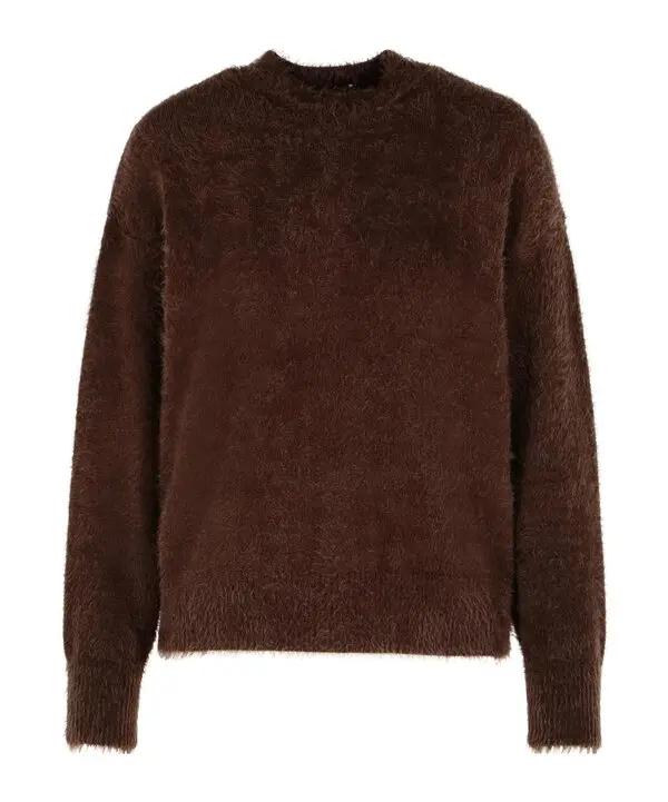Moschino Crew Neck Logo Sweater - Brown