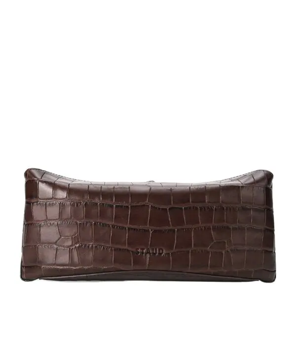 Staud Embossed Flap Shoulder Bag - Espresso