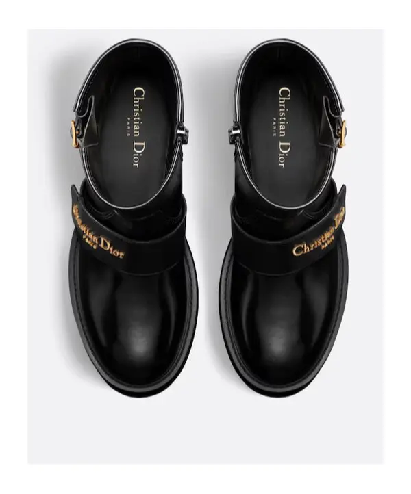 Dior Leather Ankle Boots With Logo Detail