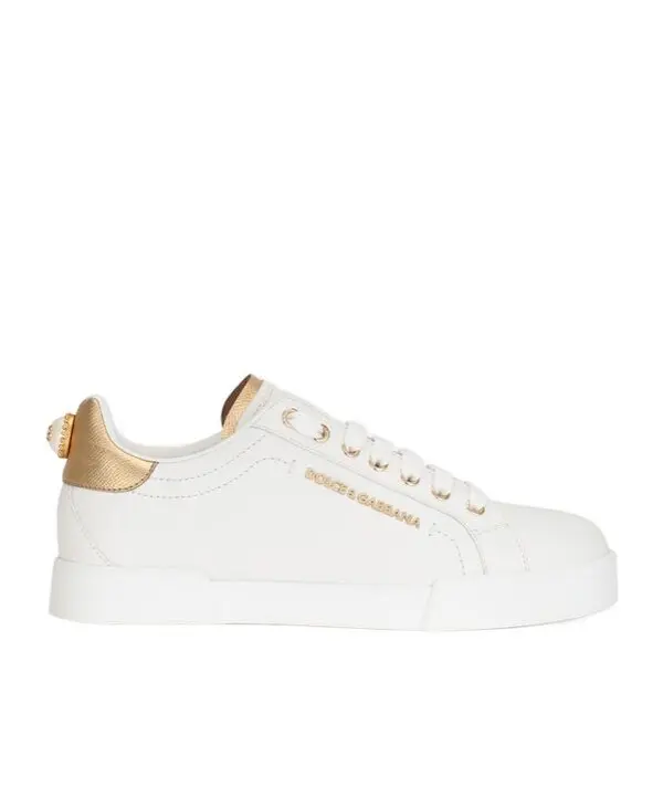 Dolce & Gabbana Portofino Sneakers With Logo Lettering - White