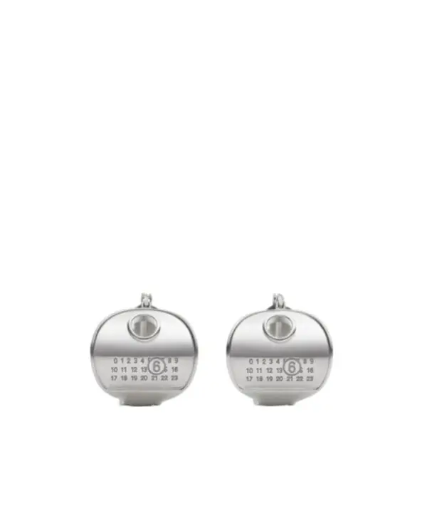 MAISON MARGIELA Engraved Logo Earrings - Gray