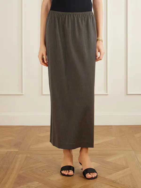 ST. AGNI Wool Blend Midi Skirt