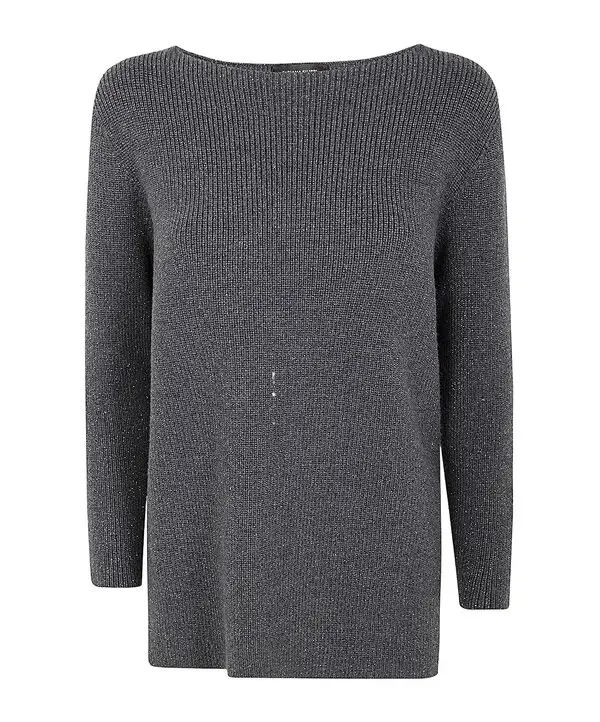 Fabiana Filippi Long Sleeve Ribbed Knit Sweater