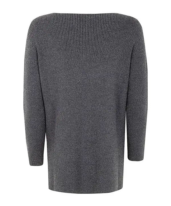 Fabiana Filippi Long Sleeve Ribbed Knit Sweater