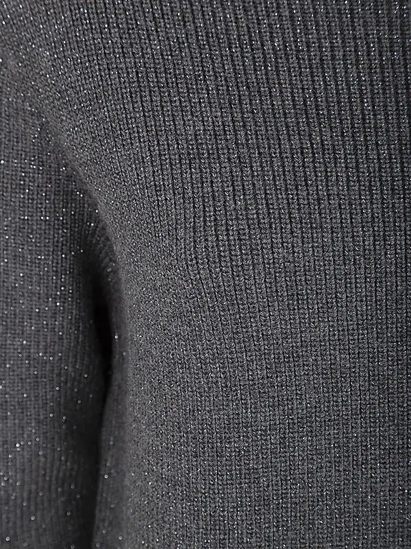 Fabiana Filippi Long Sleeve Ribbed Knit Sweater